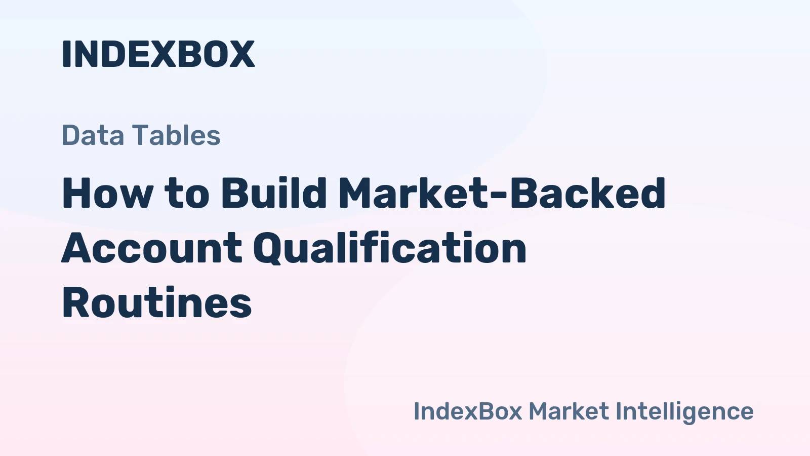 How to Build Market-Backed Account Qualification Routines