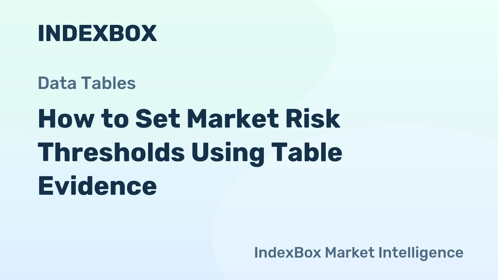 How to Set Market Risk Thresholds Using Table Evidence