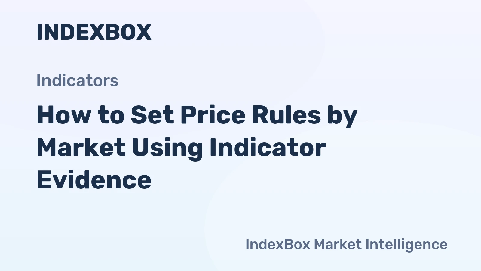 How to Set Price Rules by Market Using Indicator Evidence