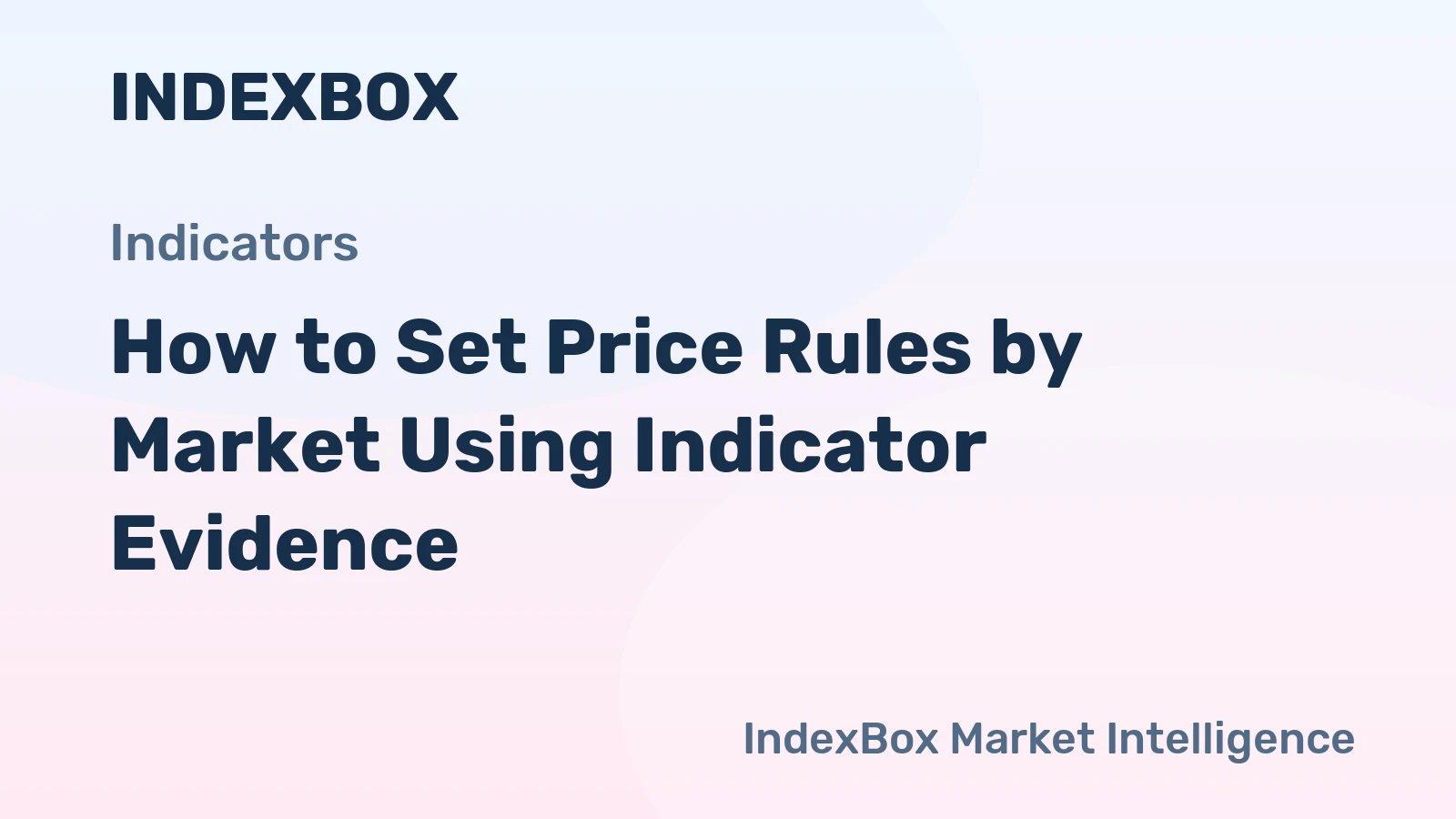 How to Set Price Rules by Market Using Indicator Evidence