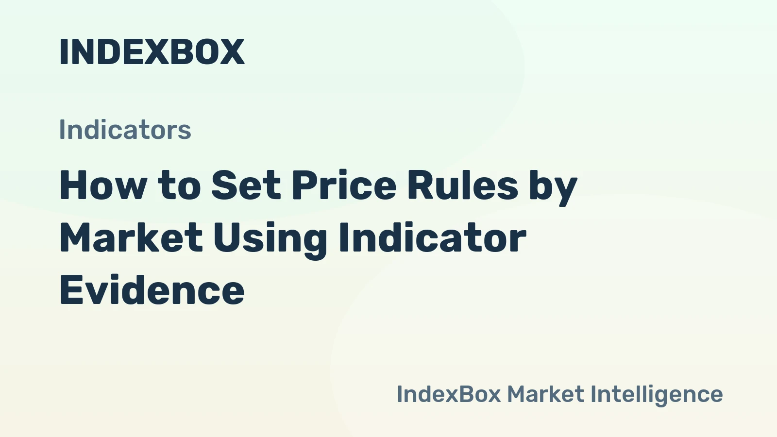 How to Set Price Rules by Market Using Indicator Evidence