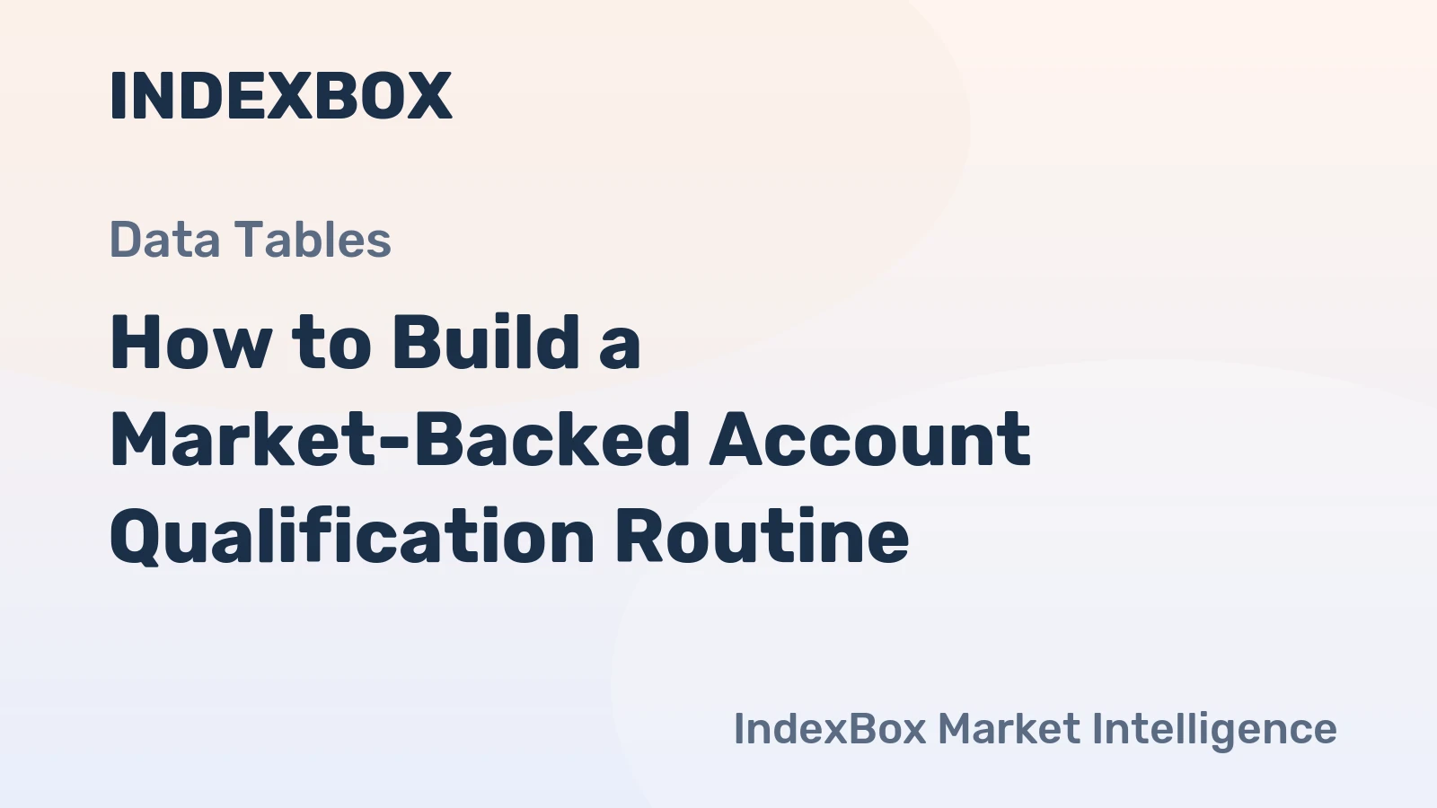 How to Build a Market-Backed Account Qualification Routine