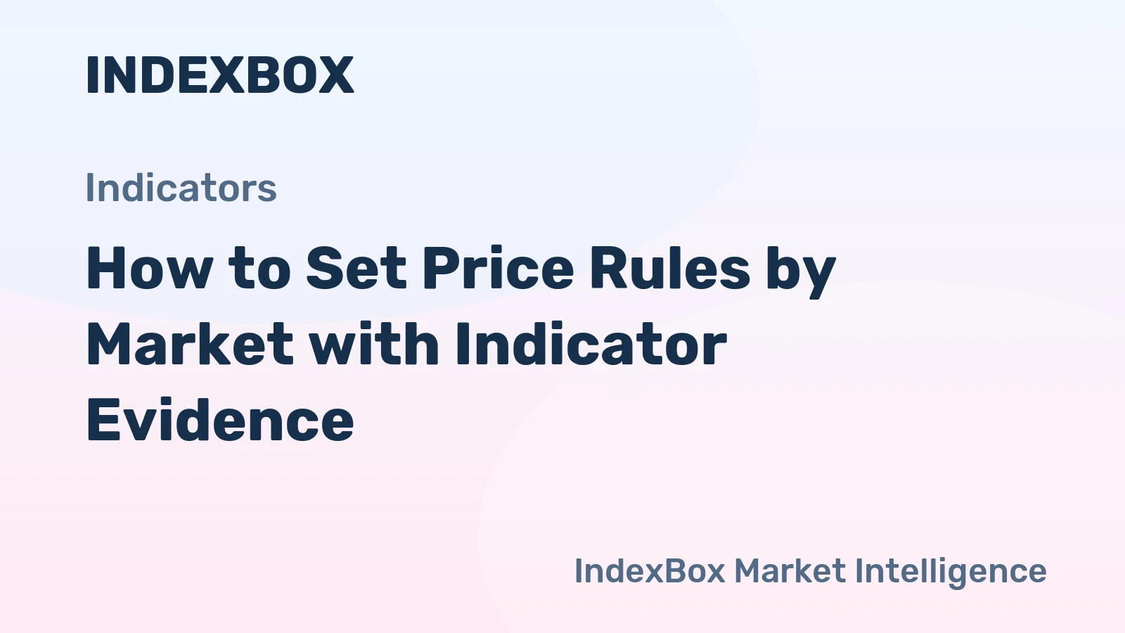 How to Set Price Rules by Market with Indicator Evidence