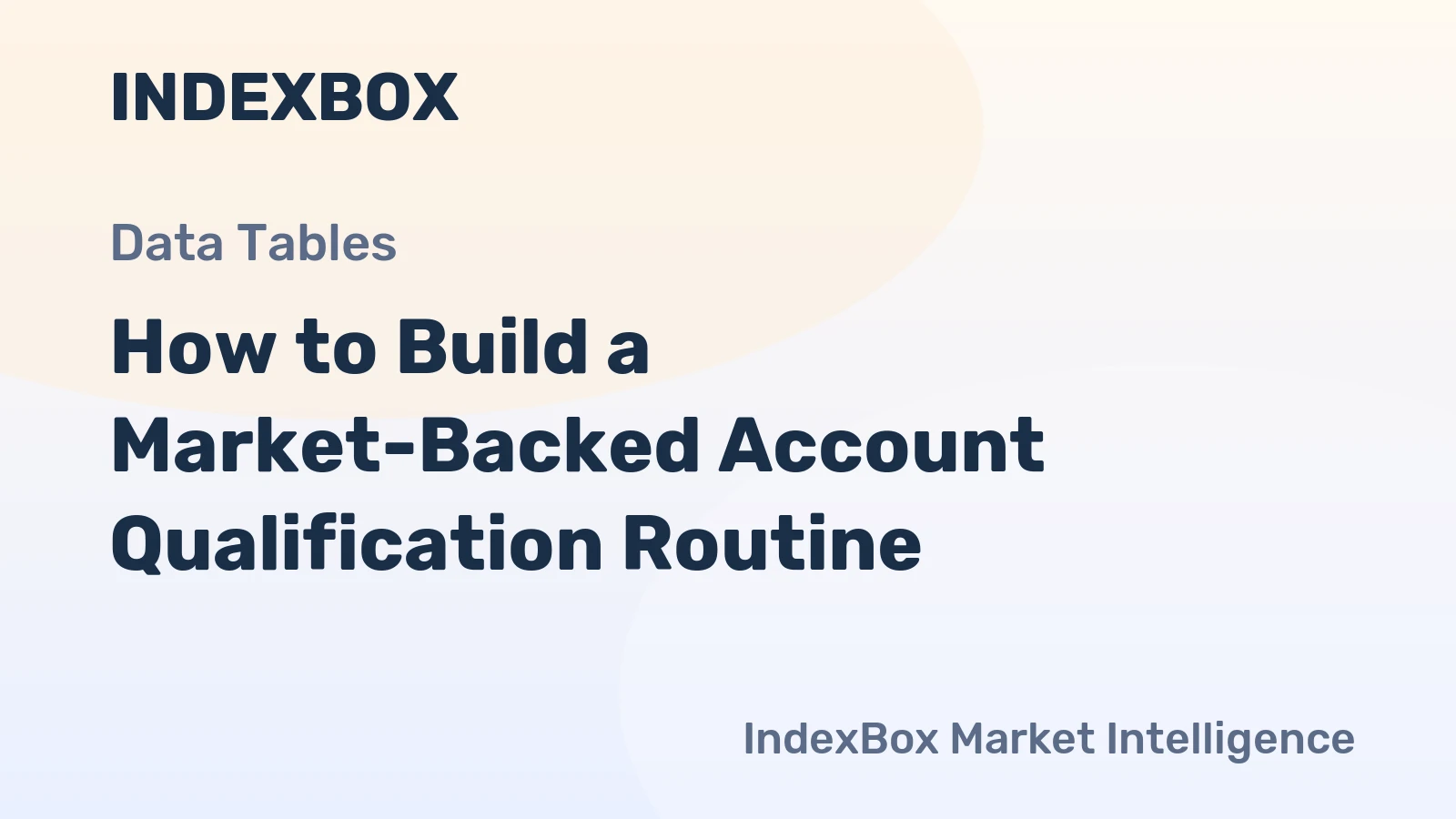 How to Build a Market-Backed Account Qualification Routine