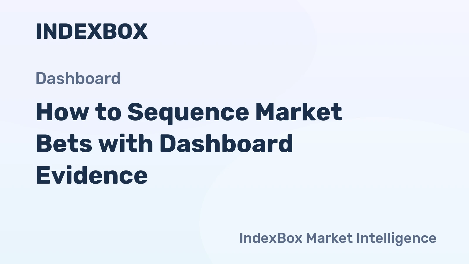 How to Sequence Market Bets with Dashboard Evidence