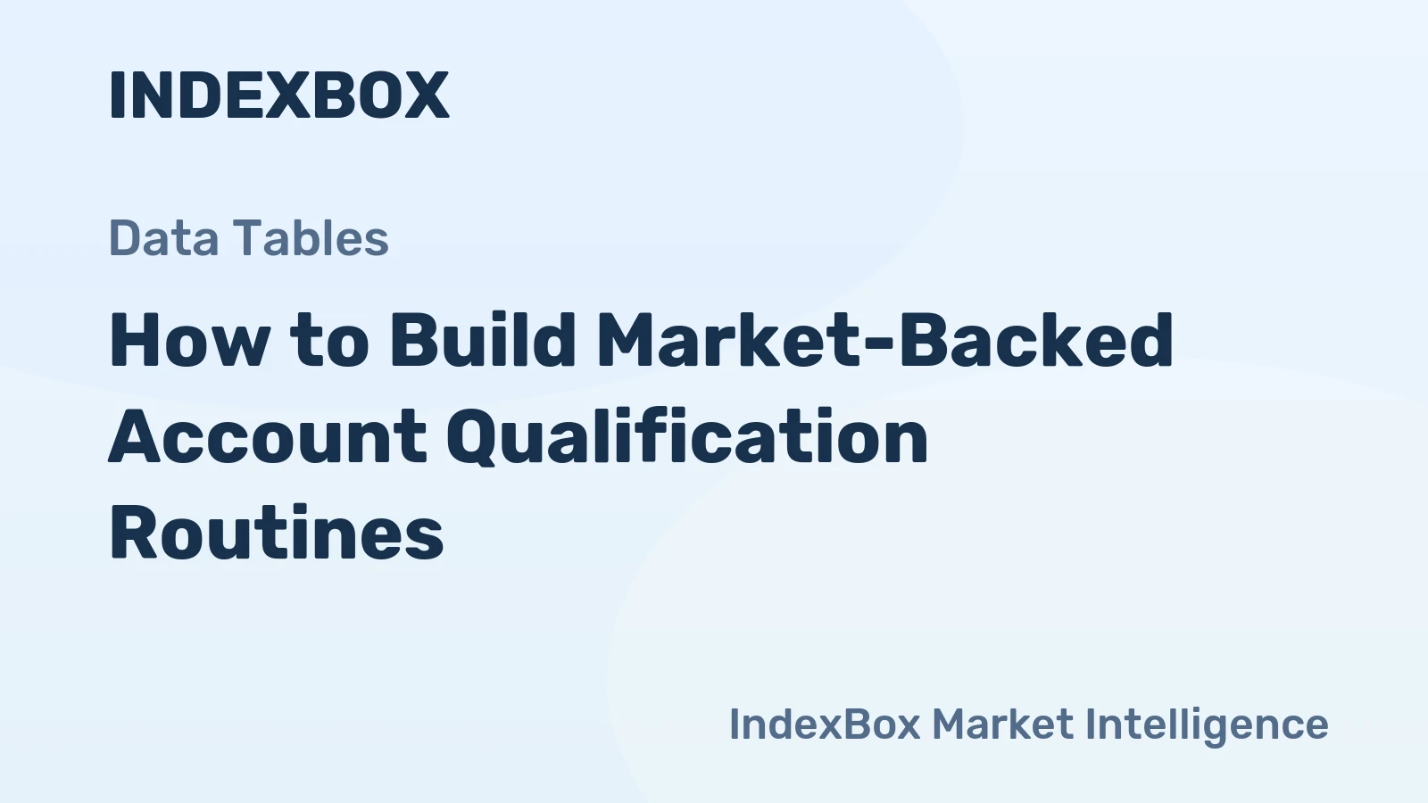 How to Build Market-Backed Account Qualification Routines