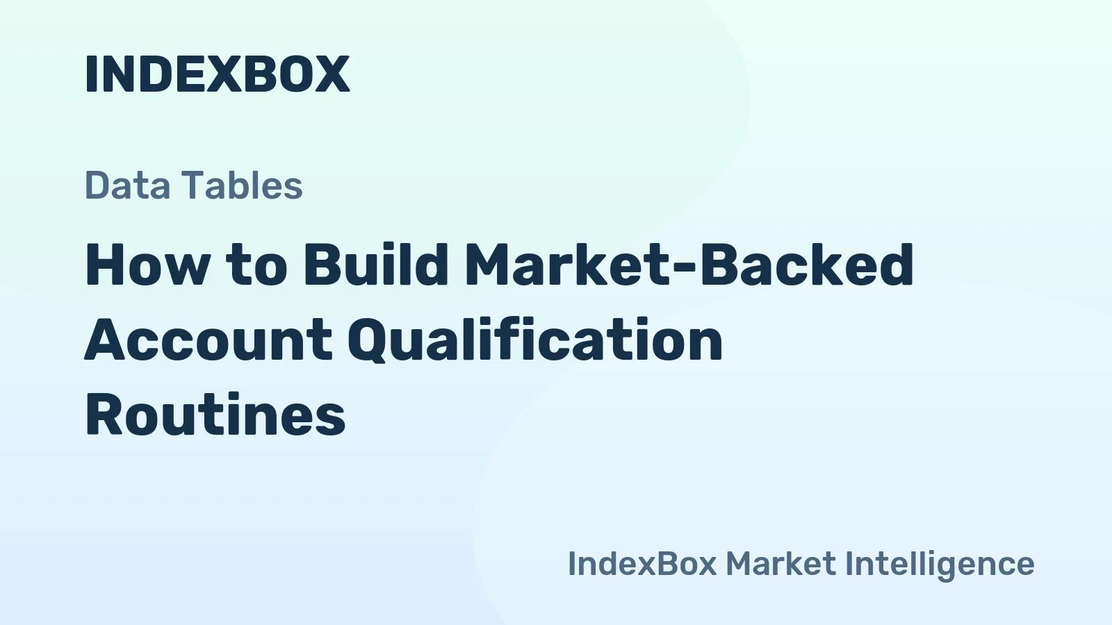 How to Build Market-Backed Account Qualification Routines