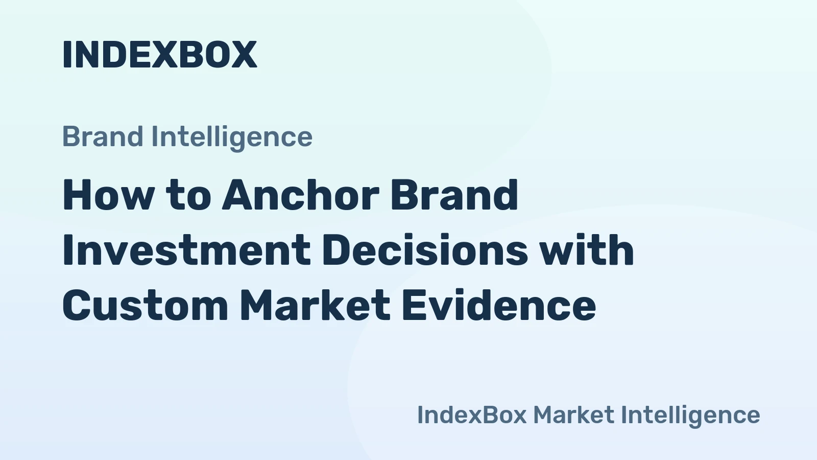 How to Anchor Brand Investment Decisions with Custom Market Evidence