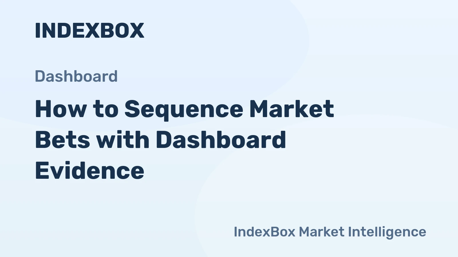 How to Sequence Market Bets with Dashboard Evidence