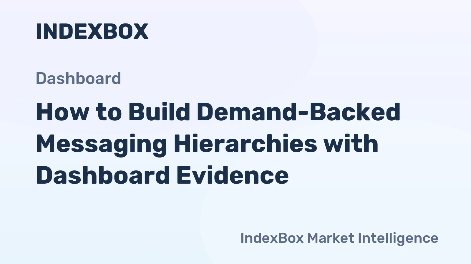 How to Build Demand-Backed Messaging Hierarchies with Dashboard Evidence