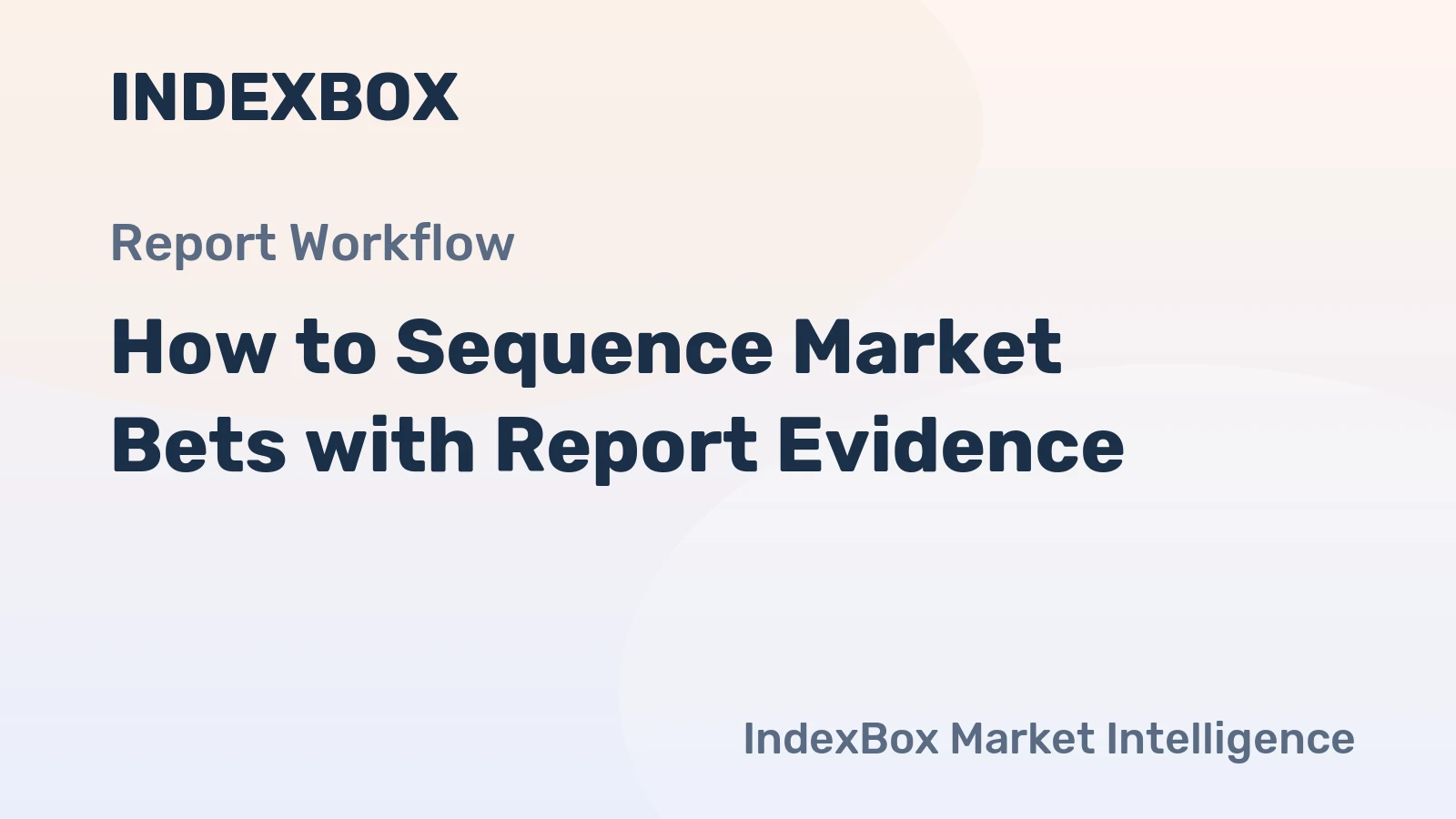 How to Sequence Market Bets with Report Evidence