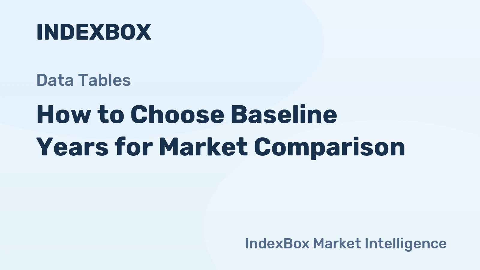 How to Choose Baseline Years for Market Comparison