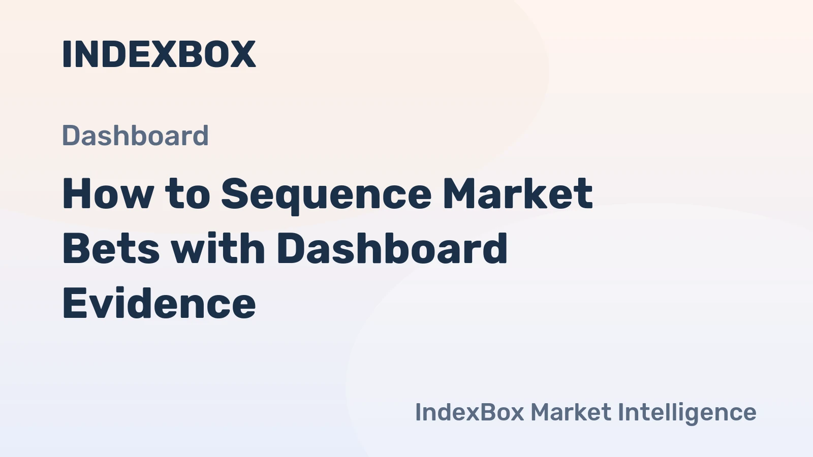 How to Sequence Market Bets with Dashboard Evidence