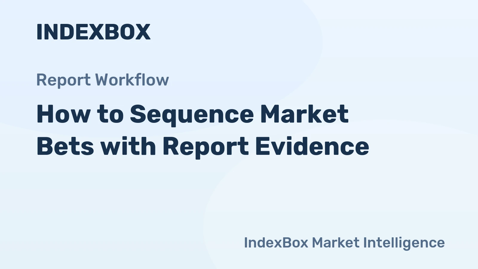How to Sequence Market Bets with Report Evidence