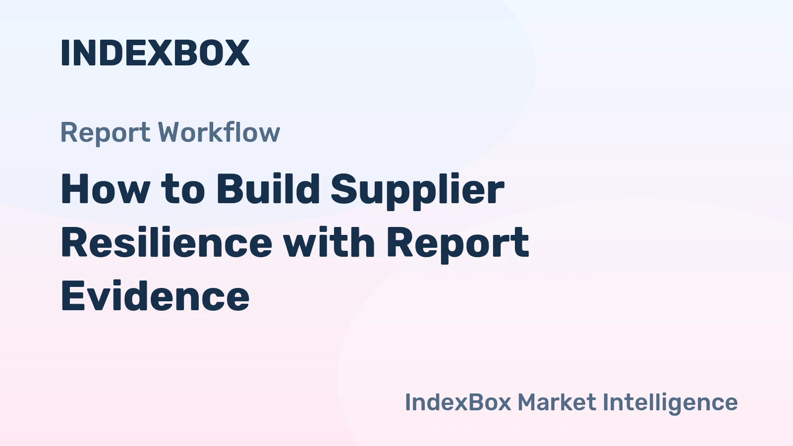 How to Build Supplier Resilience with Report Evidence