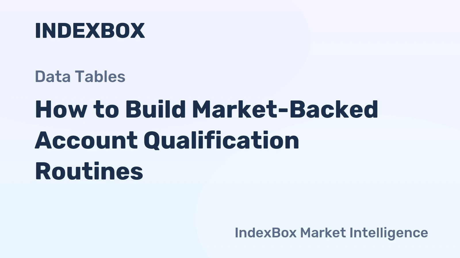 How to Build Market-Backed Account Qualification Routines