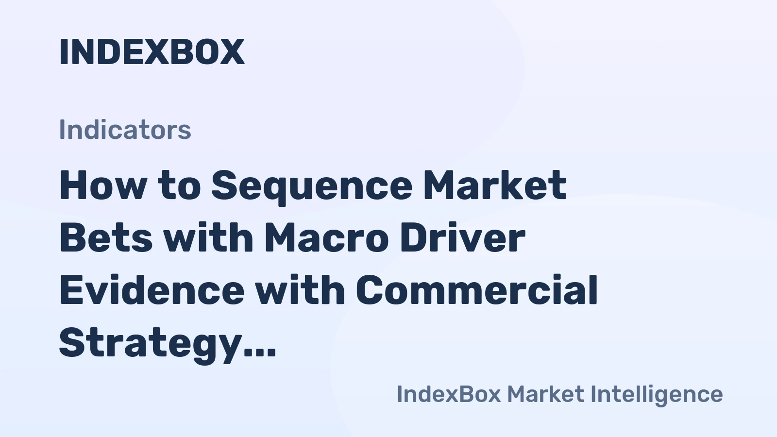 How to Sequence Market Bets with Macro Driver Evidence with Commercial Strategy Data