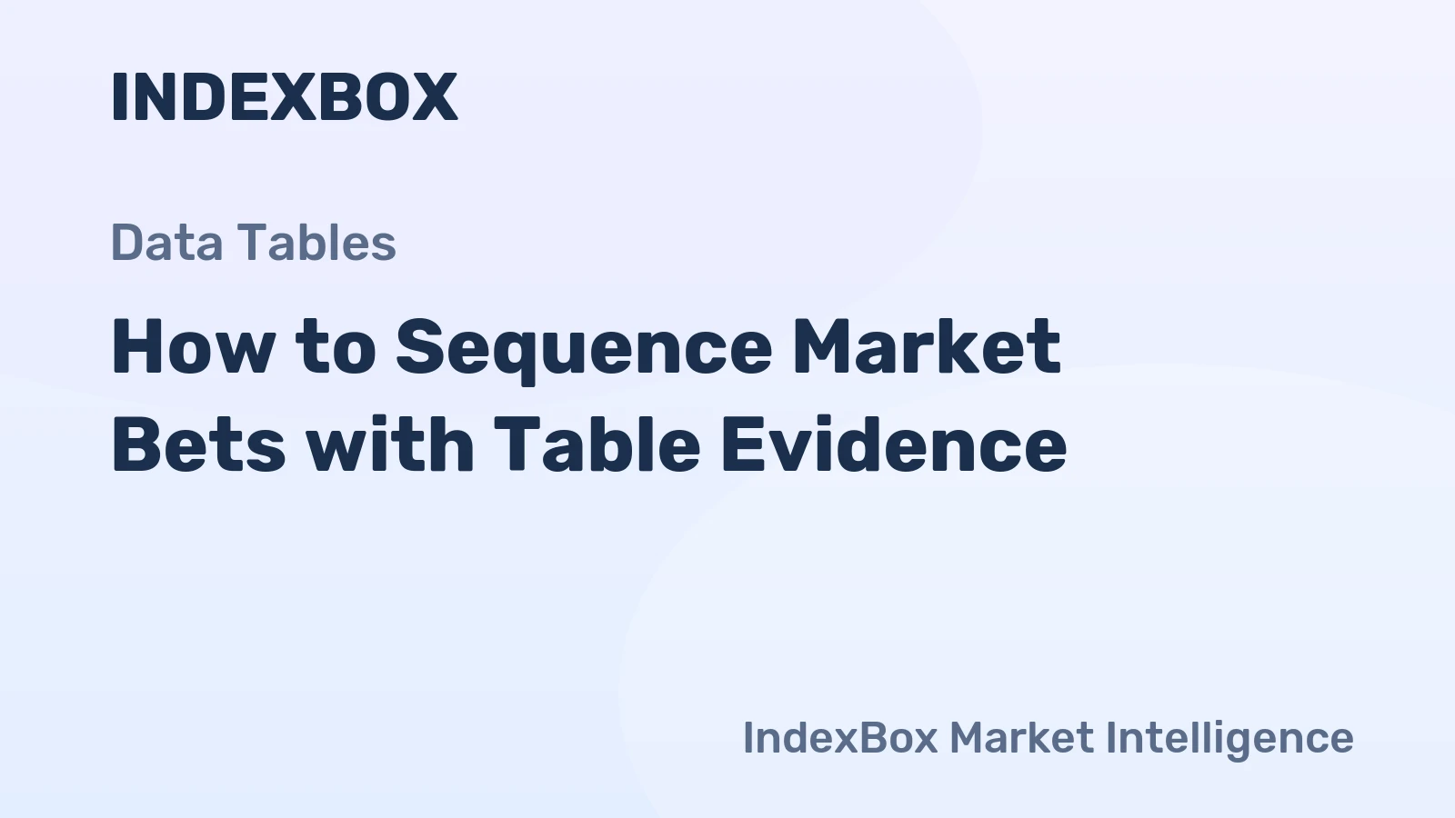 How to Sequence Market Bets with Table Evidence