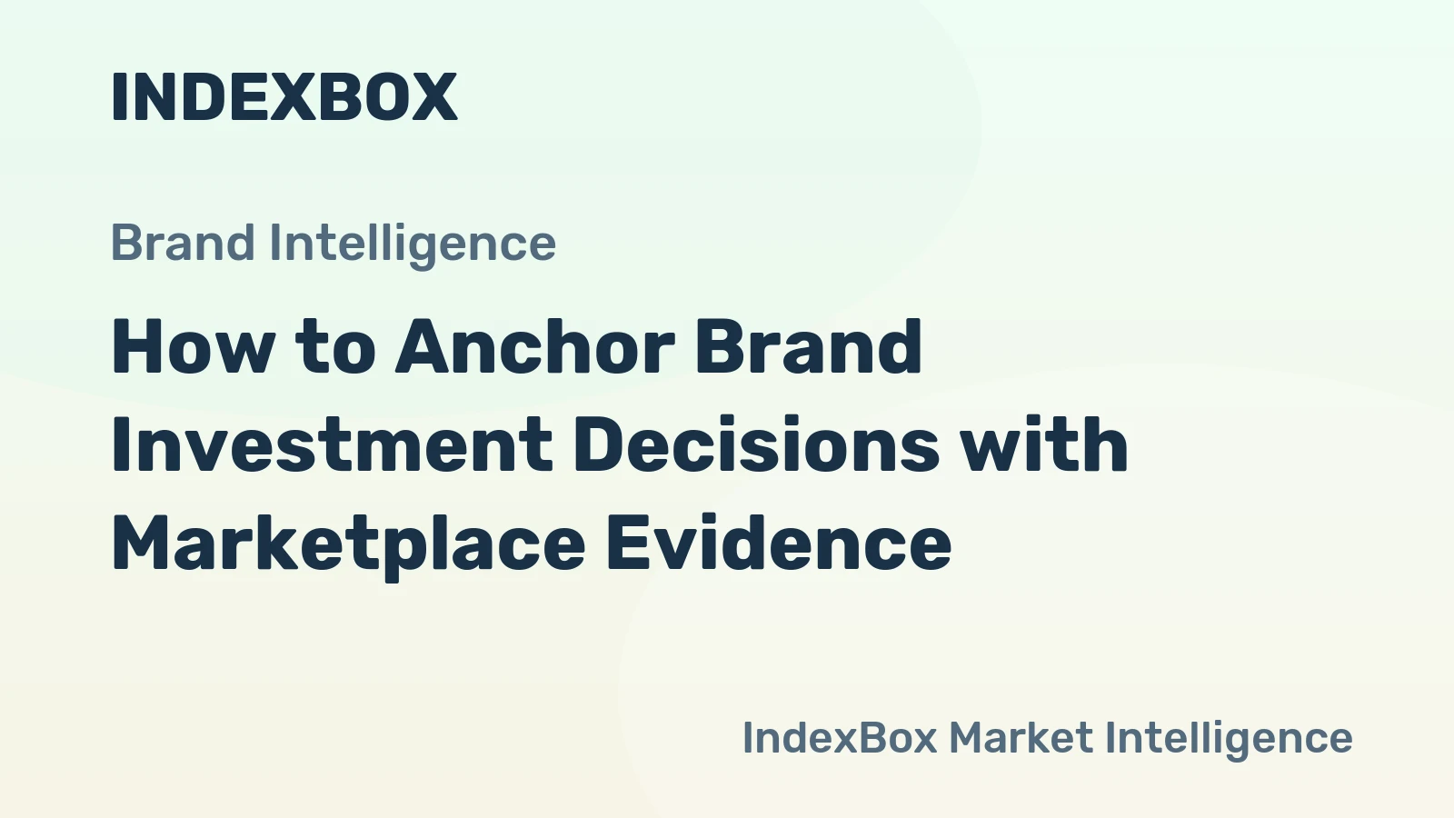 How to Anchor Brand Investment Decisions with Marketplace Evidence