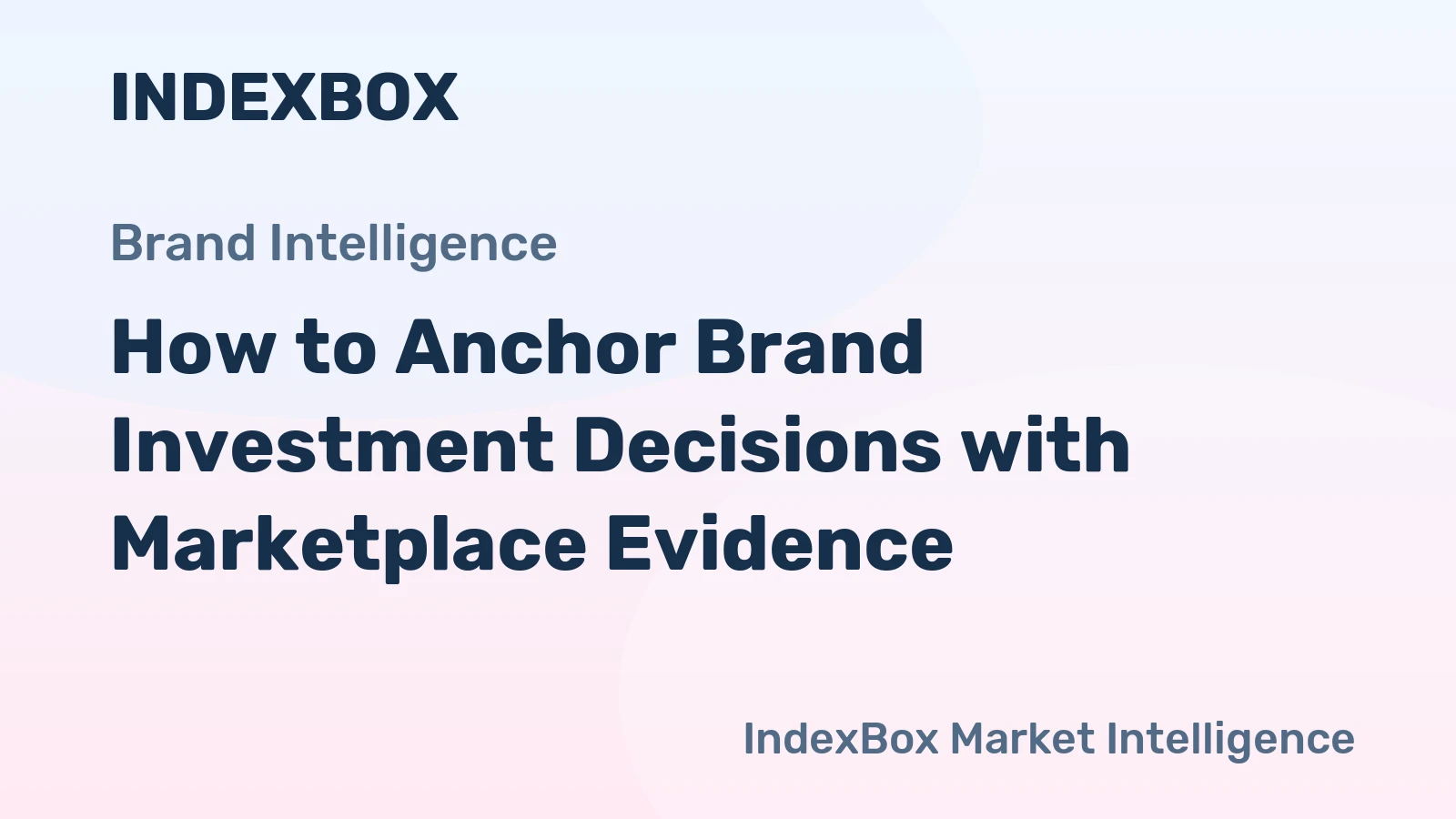 How to Anchor Brand Investment Decisions with Marketplace Evidence