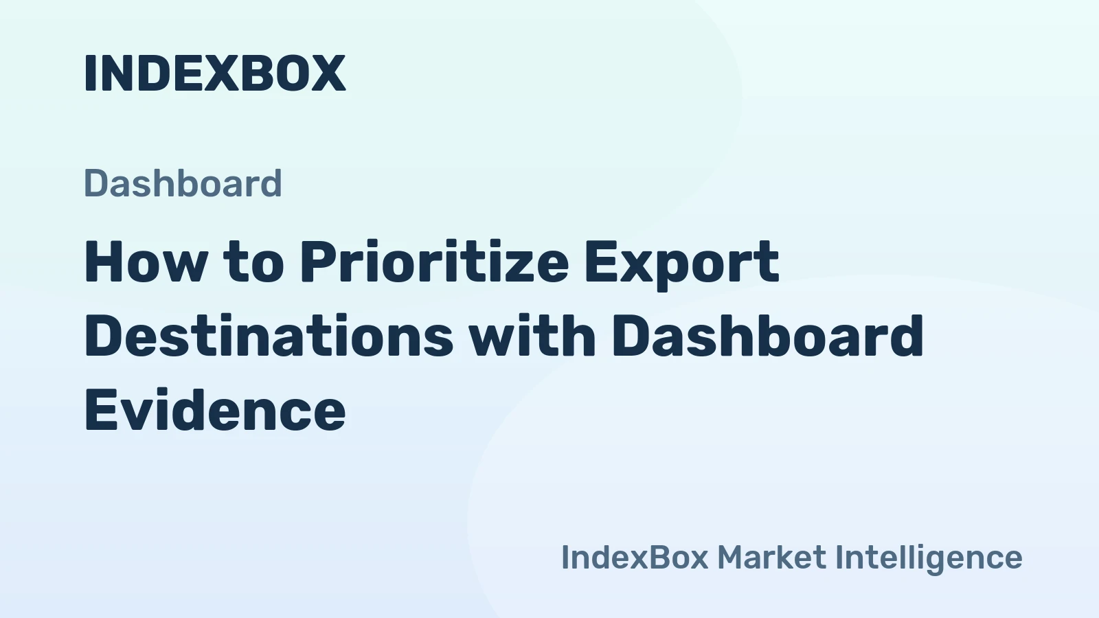 How to Prioritize Export Destinations with Dashboard Evidence