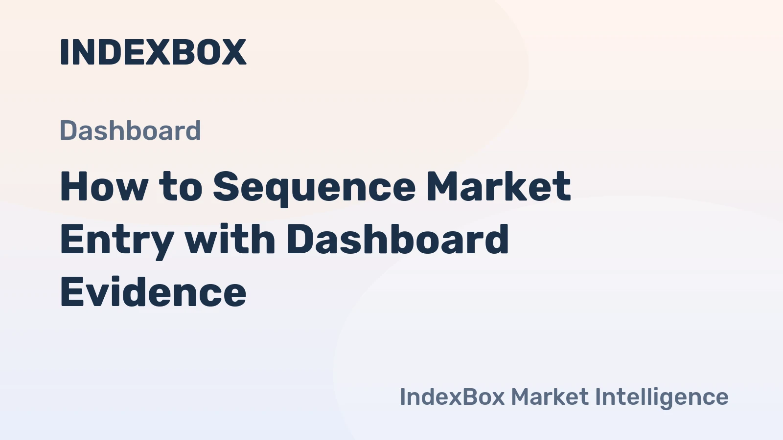 How to Sequence Market Entry with Dashboard Evidence