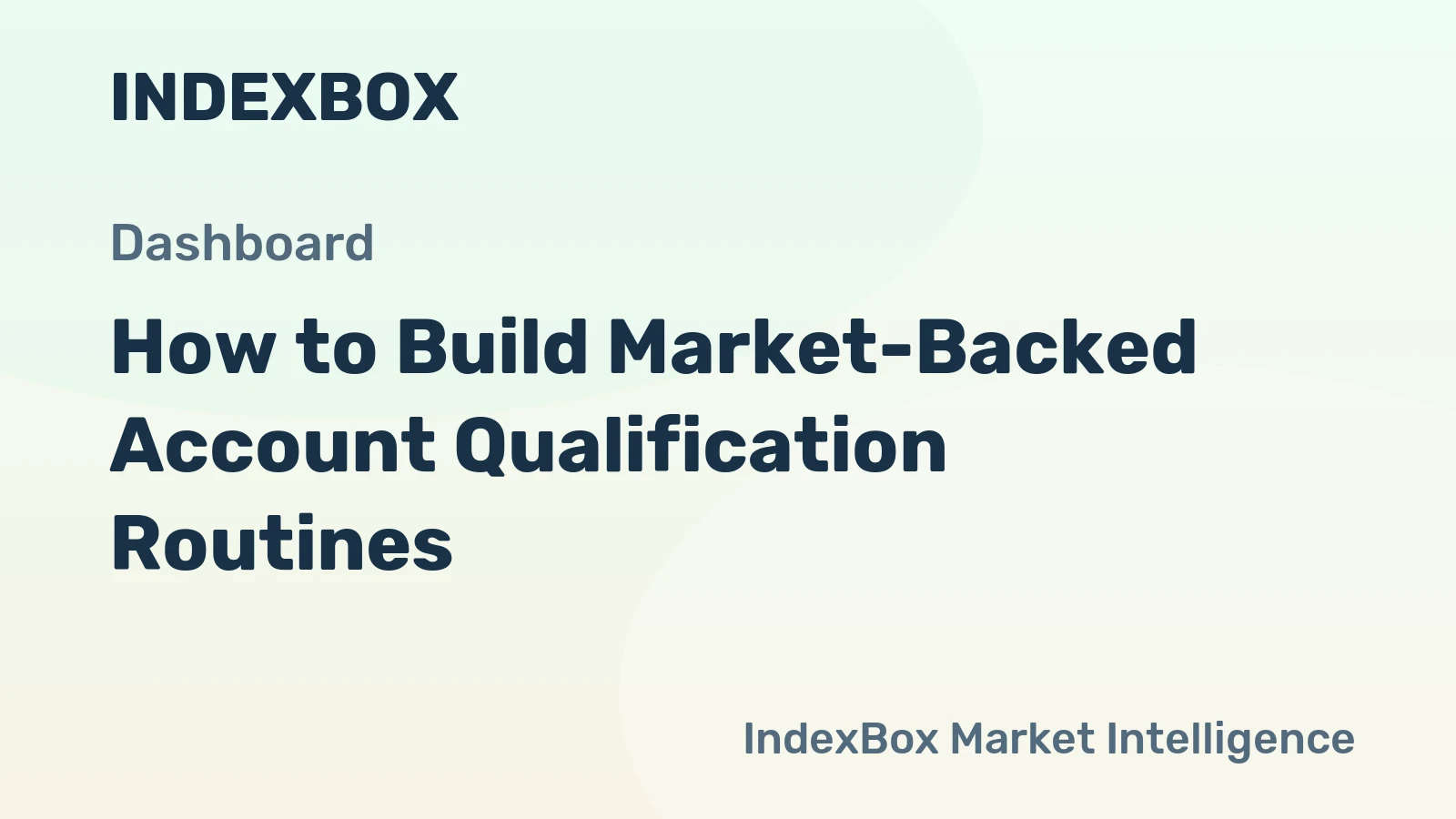 How to Build Market-Backed Account Qualification Routines