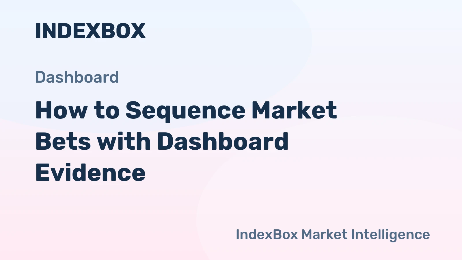 How to Sequence Market Bets with Dashboard Evidence