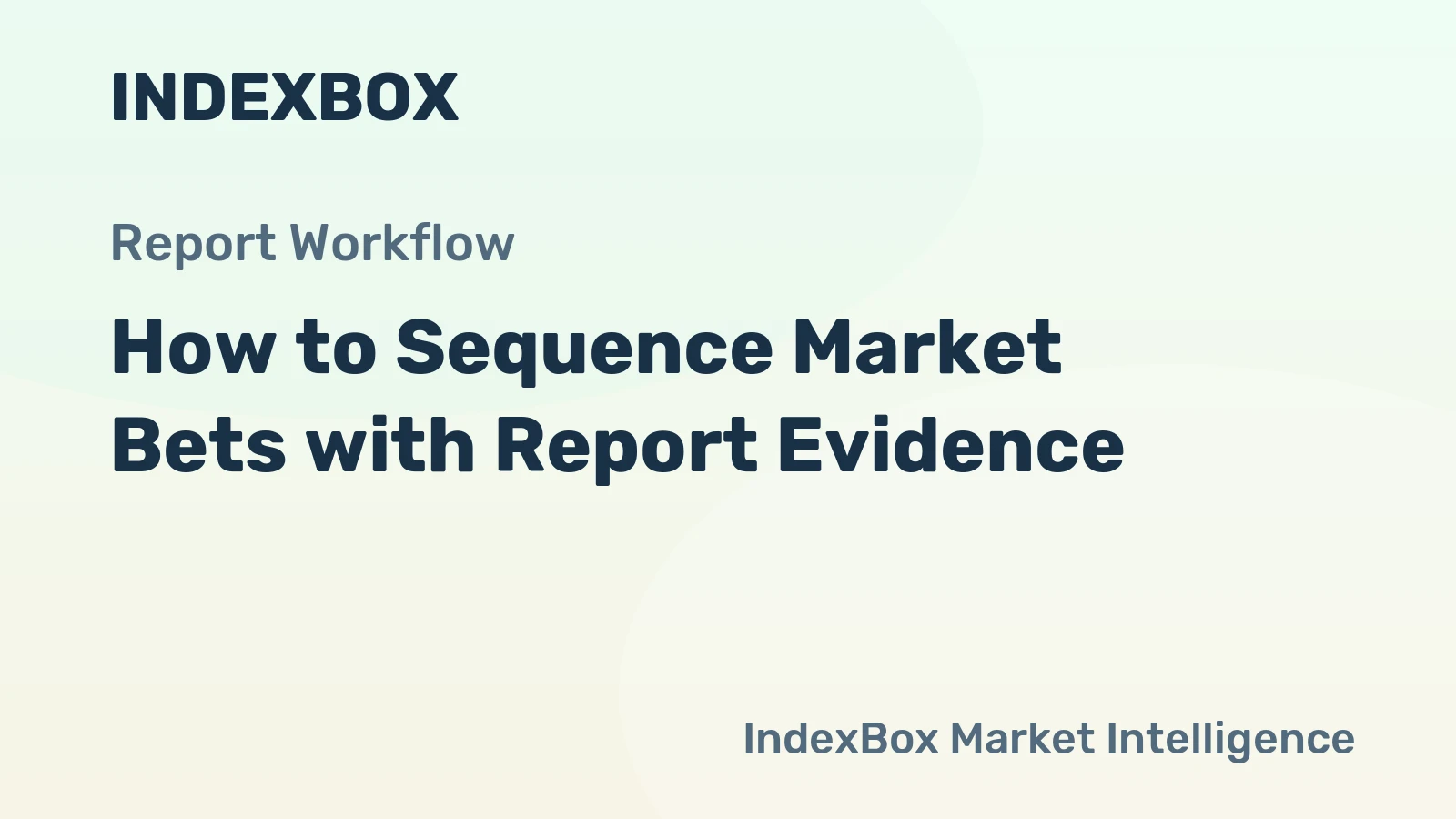 How to Sequence Market Bets with Report Evidence