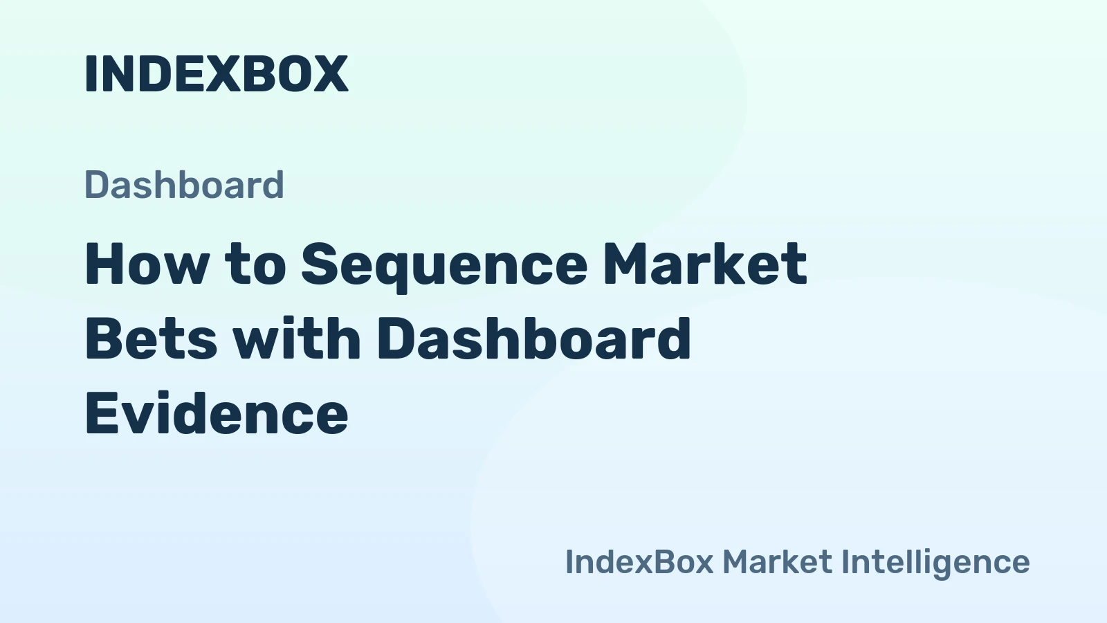How to Sequence Market Bets with Dashboard Evidence