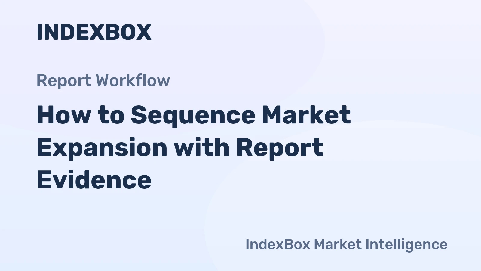 How to Sequence Market Expansion with Report Evidence