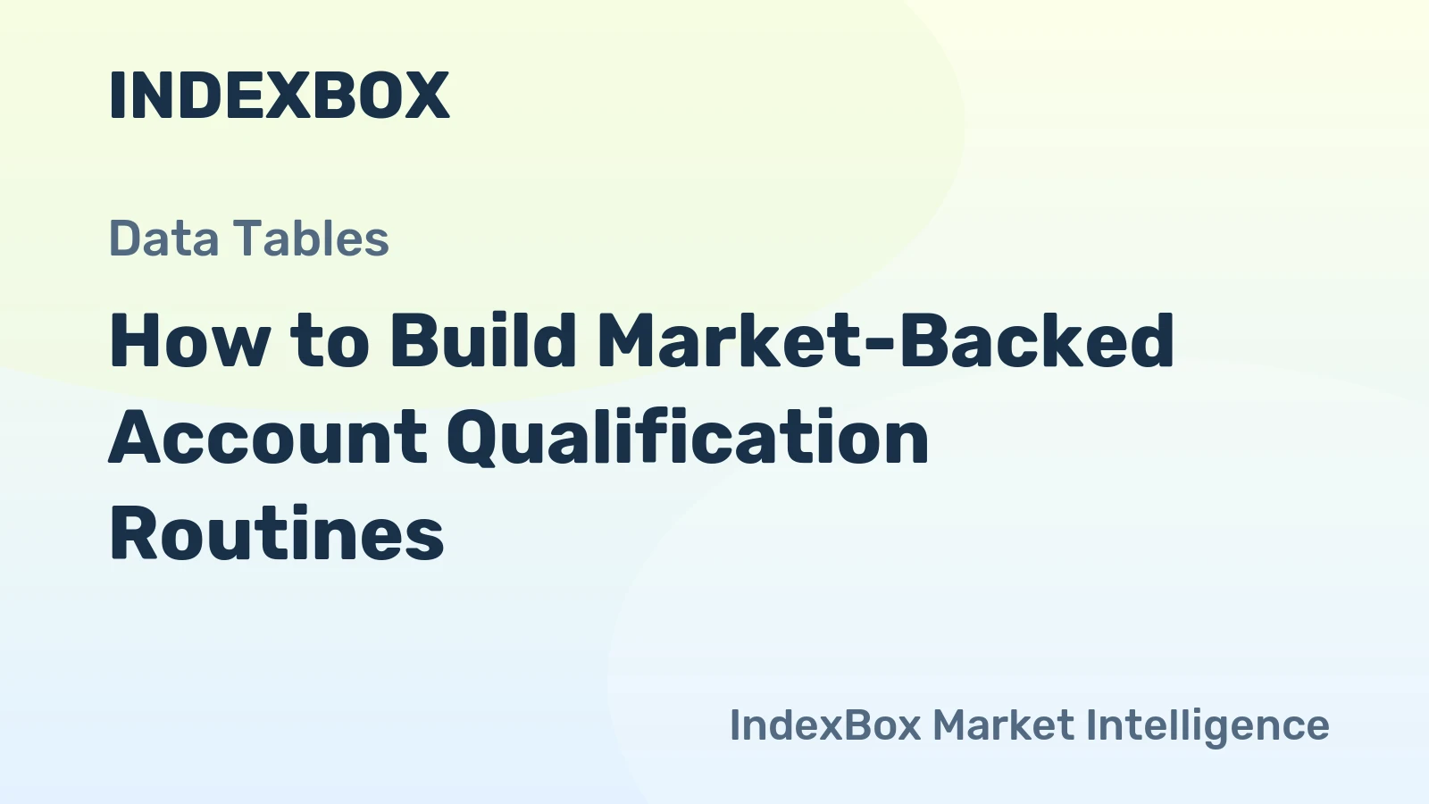 How to Build Market-Backed Account Qualification Routines