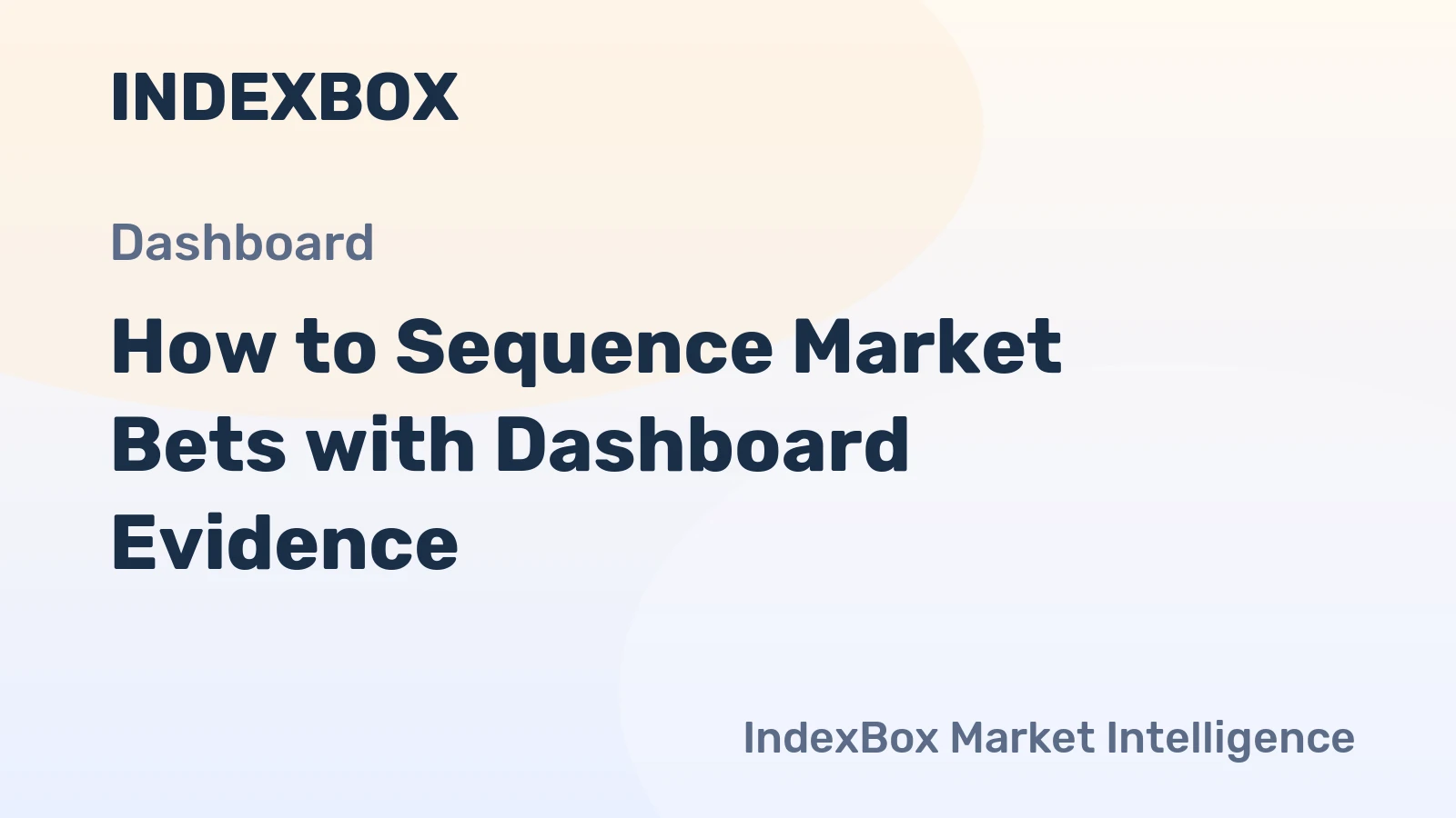 How to Sequence Market Bets with Dashboard Evidence