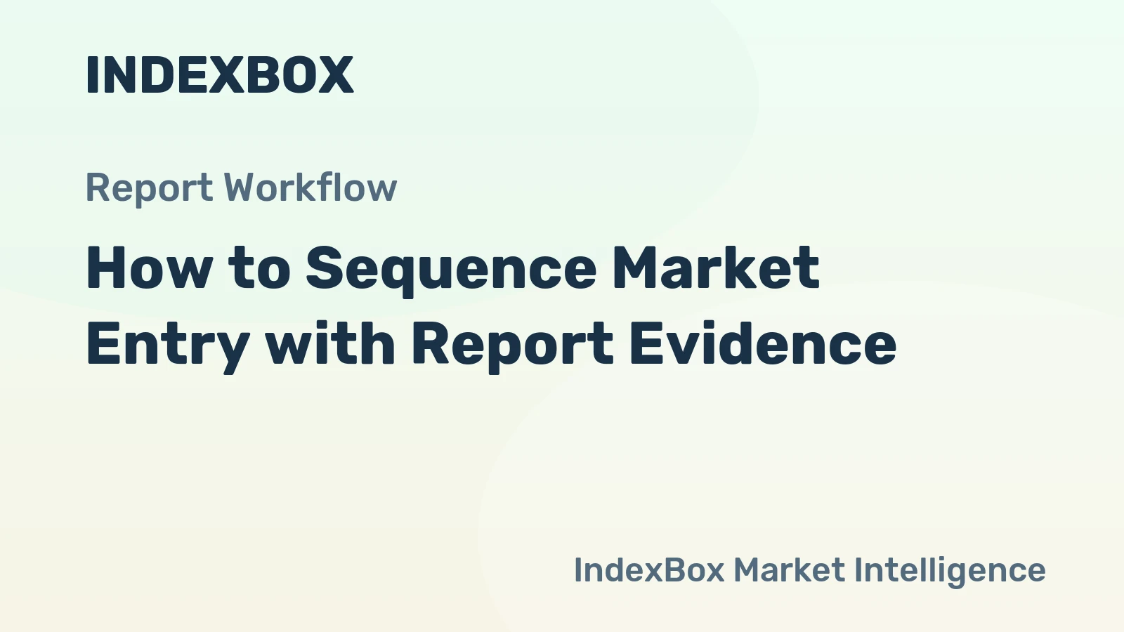 How to Sequence Market Entry with Report Evidence