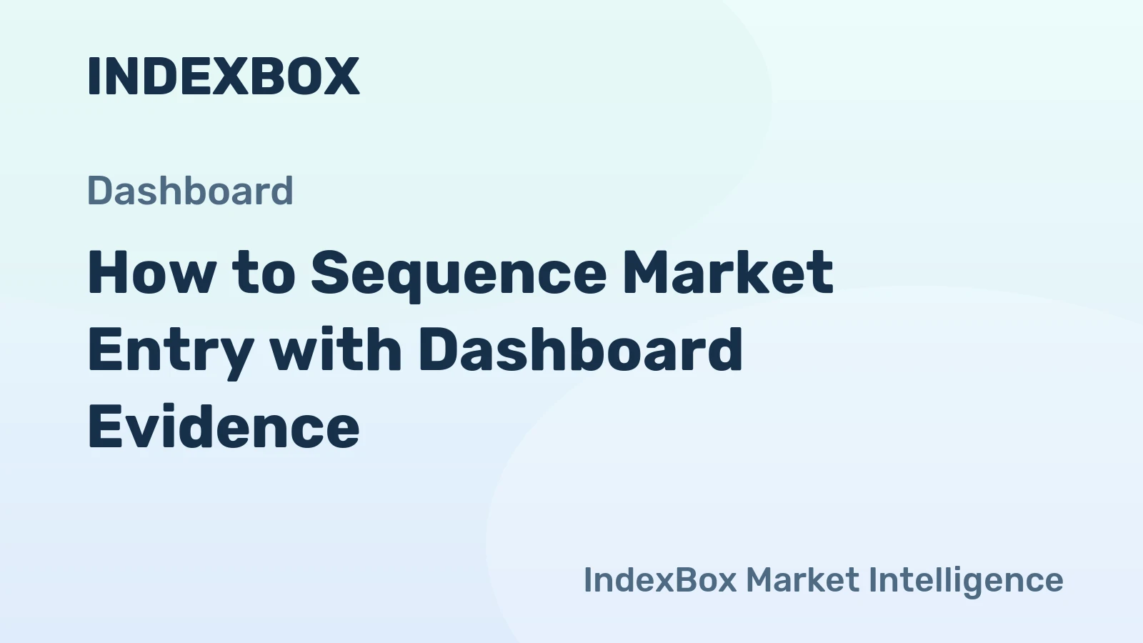 How to Sequence Market Entry with Dashboard Evidence