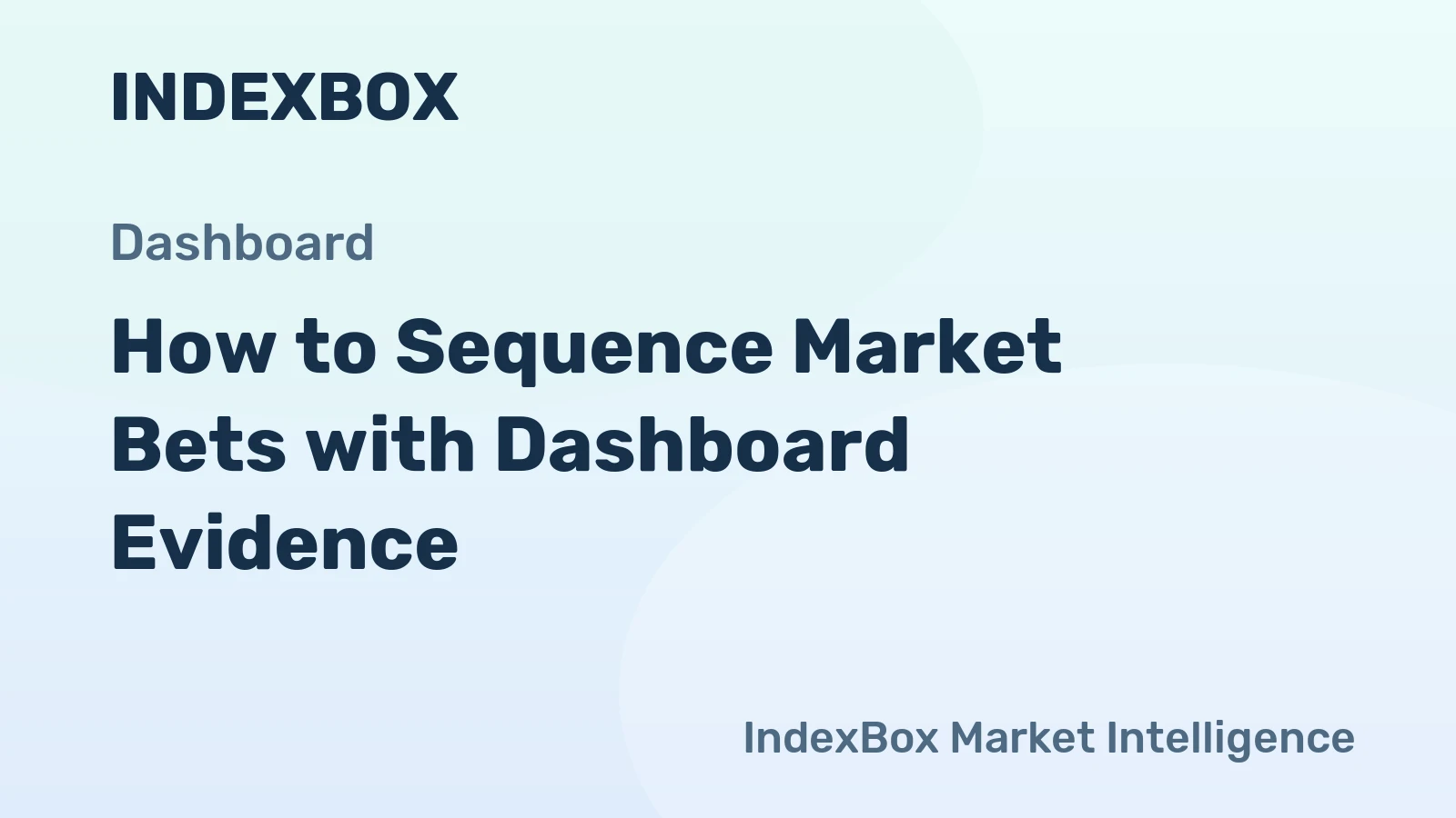 How to Sequence Market Bets with Dashboard Evidence