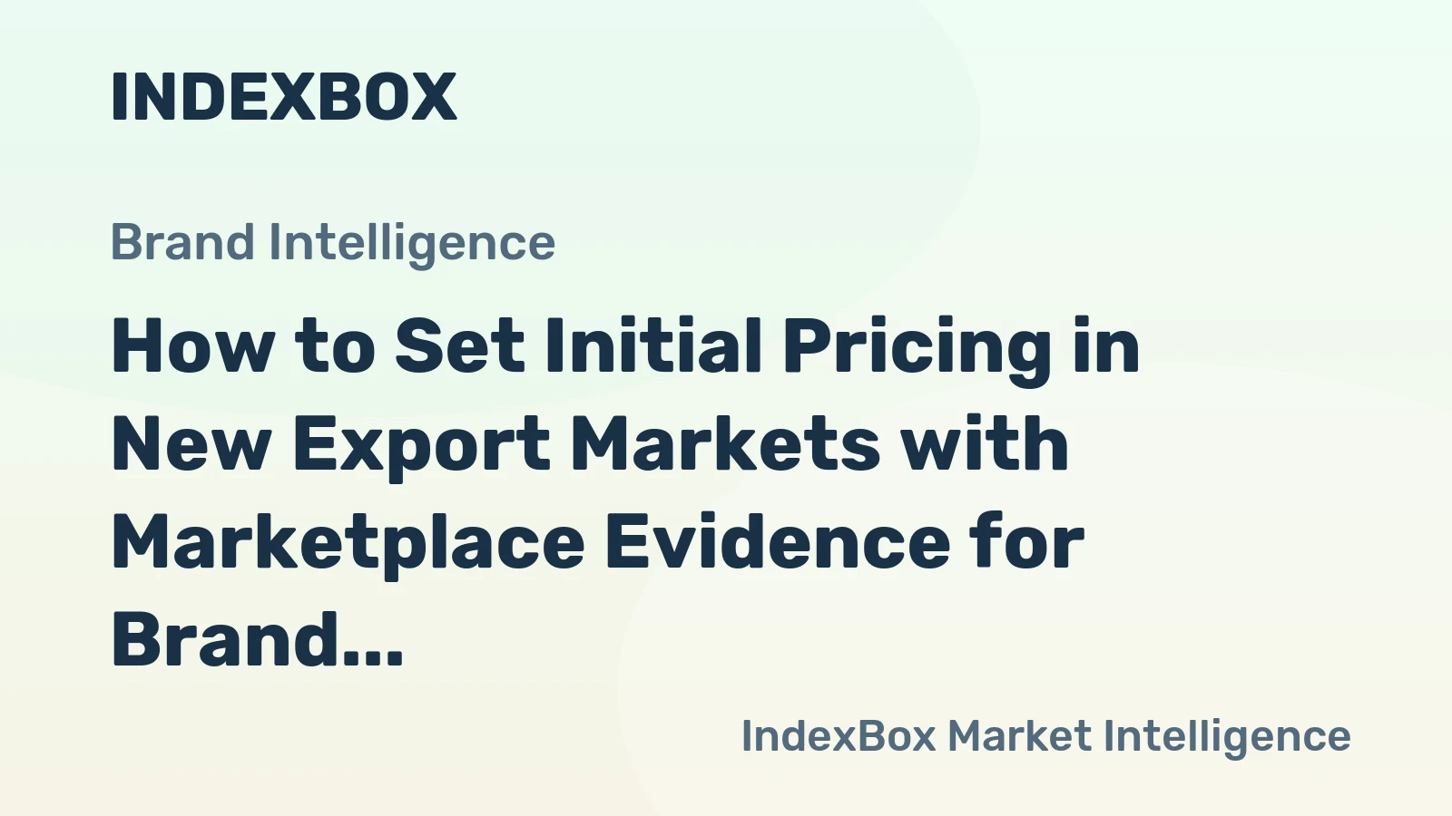 How to Set Initial Pricing in New Export Markets with Marketplace Evidence for Brand Managers Teams