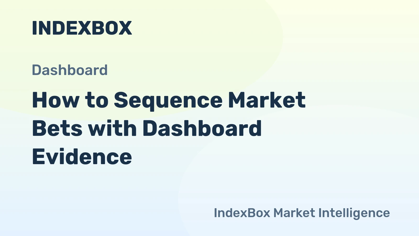 How to Sequence Market Bets with Dashboard Evidence