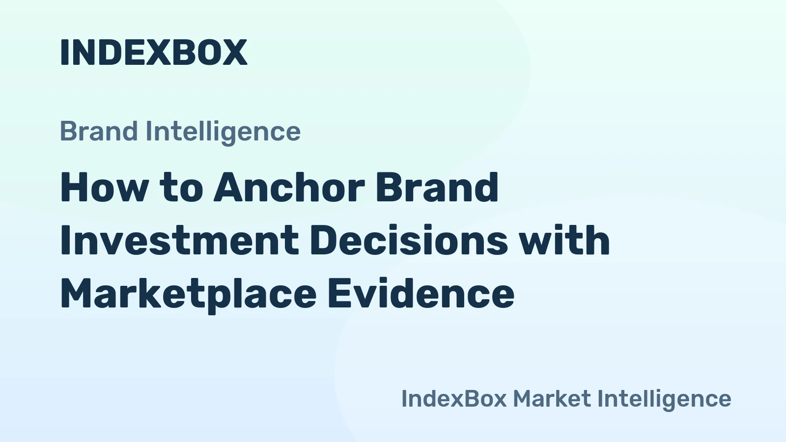 How to Anchor Brand Investment Decisions with Marketplace Evidence
