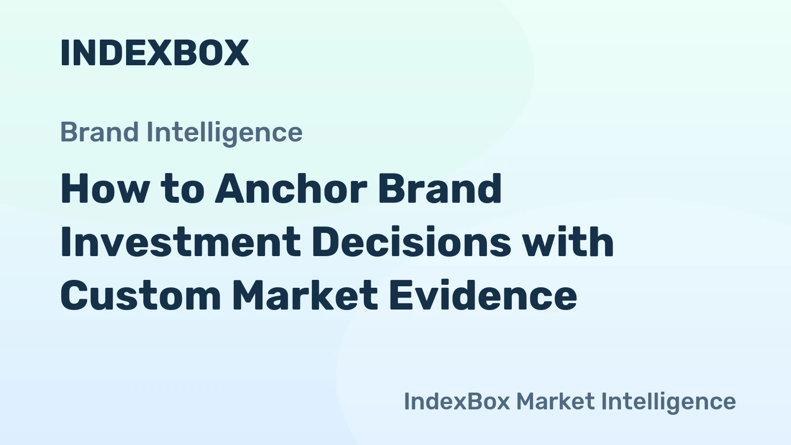 How to Anchor Brand Investment Decisions with Custom Market Evidence