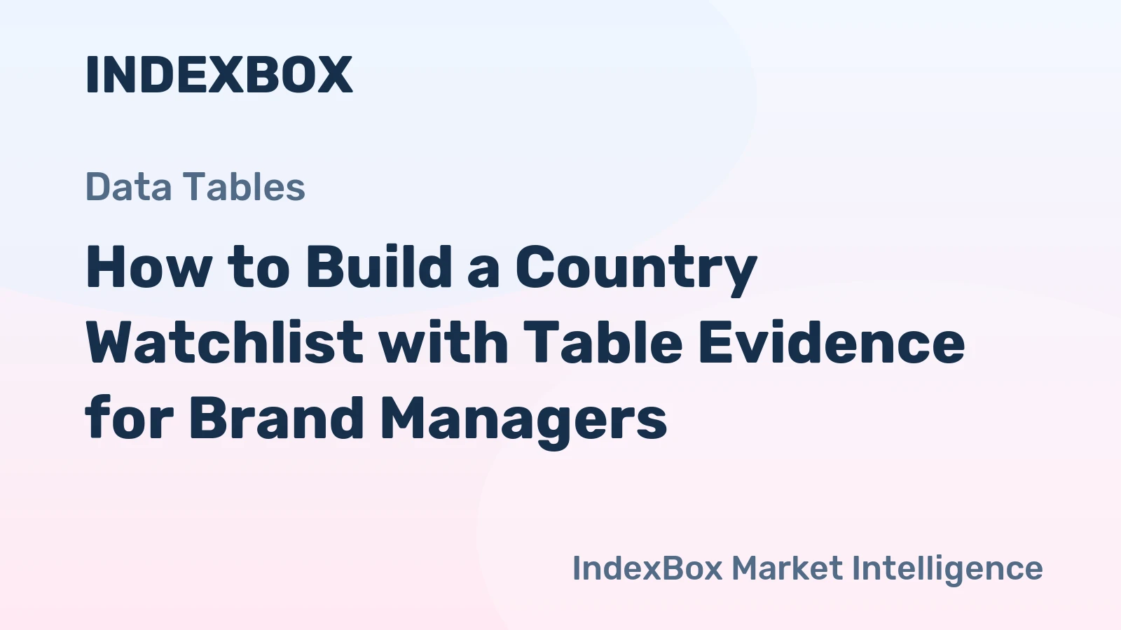 How to Build a Country Watchlist with Table Evidence for Brand Managers
