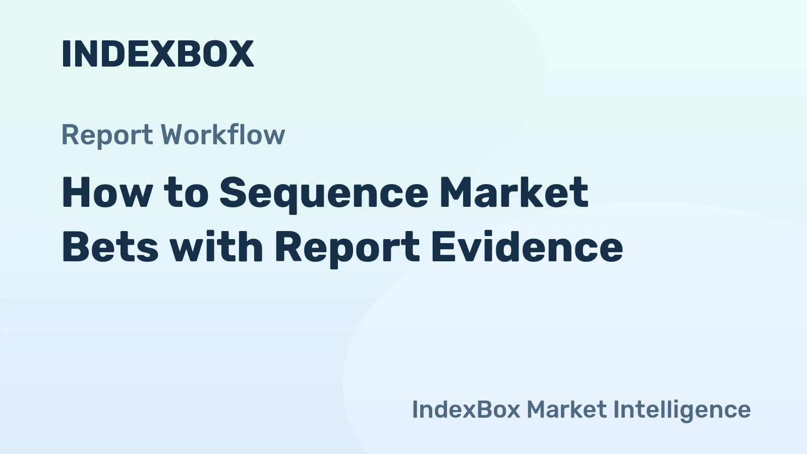 How to Sequence Market Bets with Report Evidence