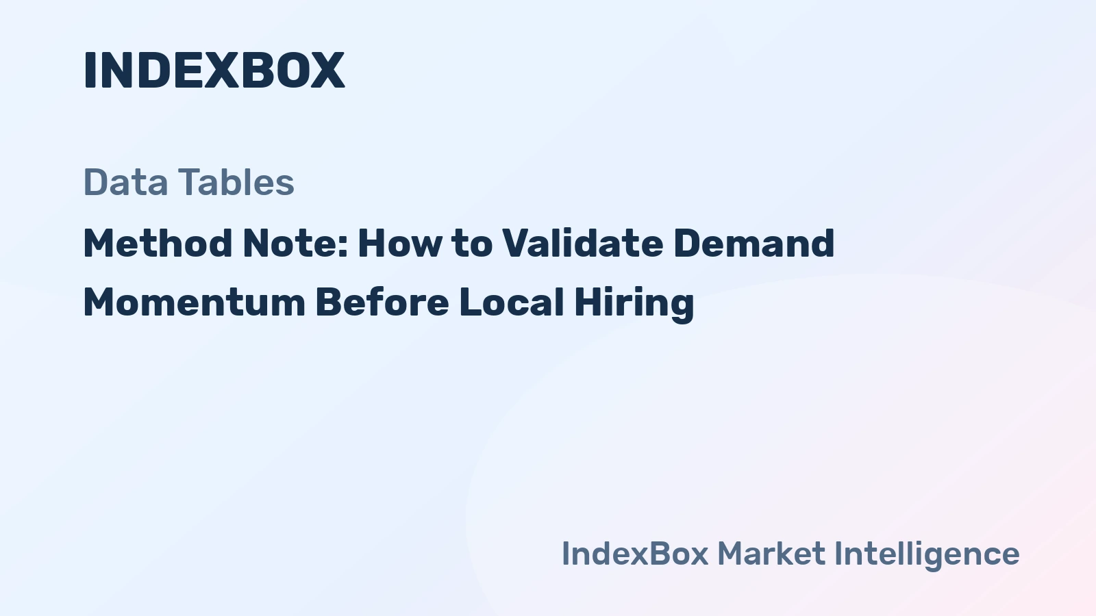 Method Note: How to Validate Demand Momentum Before Local Hiring