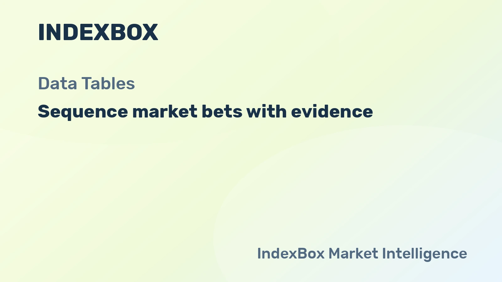 How to Sequence Market Bets with Table Evidence