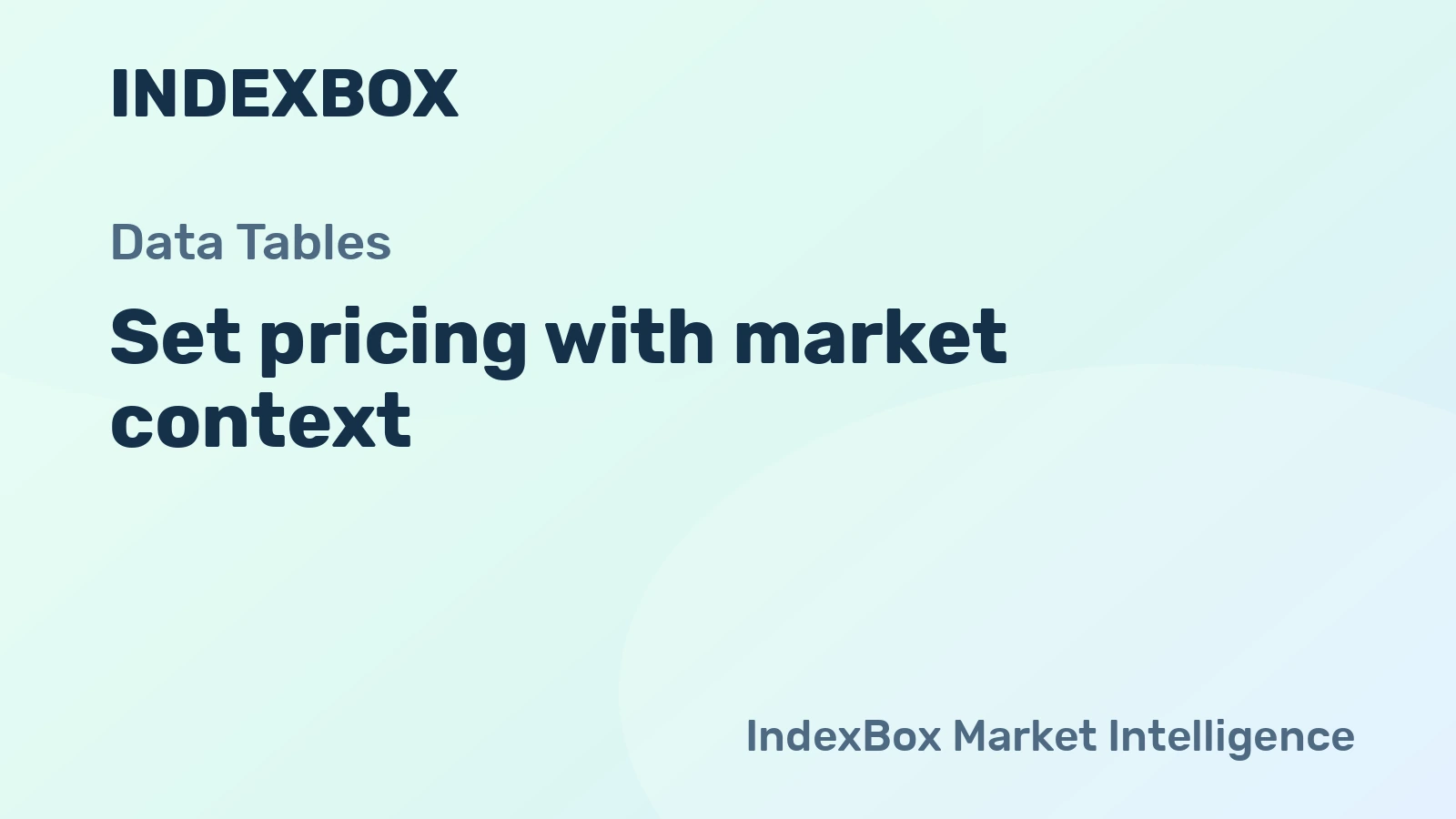 How to Set Initial Export Pricing with Table Evidence