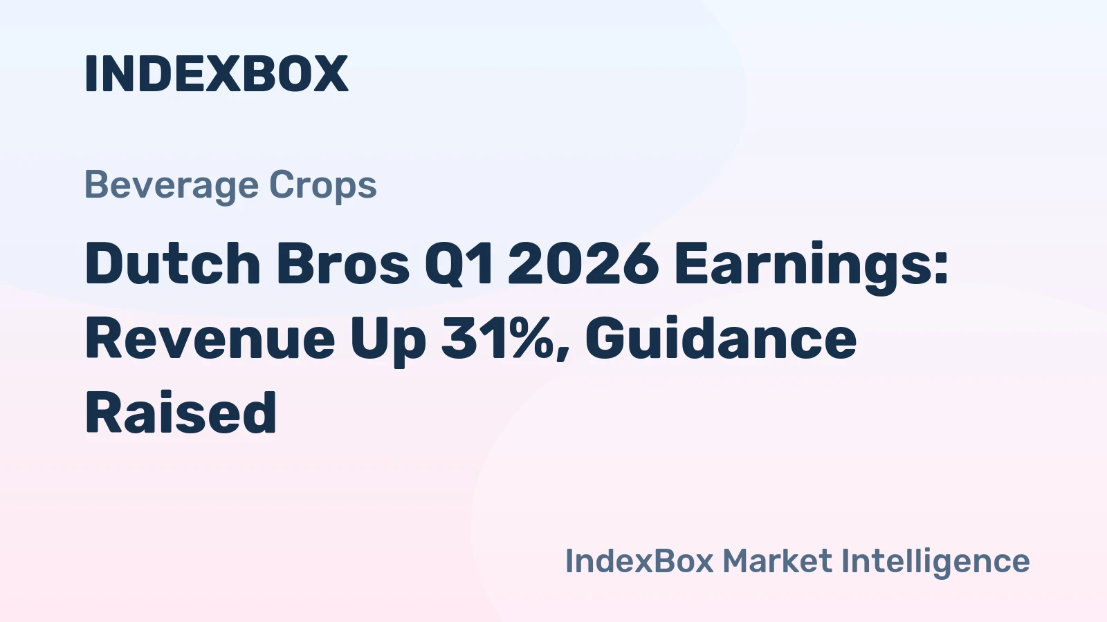 Dutch Bros Q1 2026 Earnings: Revenue Up 31%, Guidance Raised