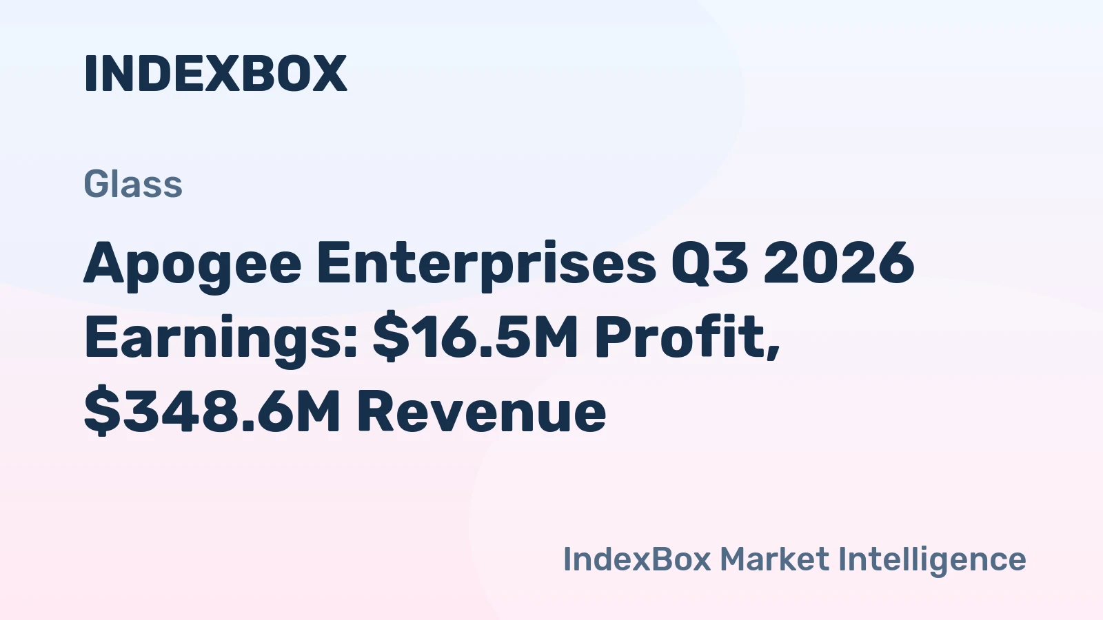 Apogee Enterprises Q3 2026 Earnings: $16.5M Profit, $348.6M Revenue