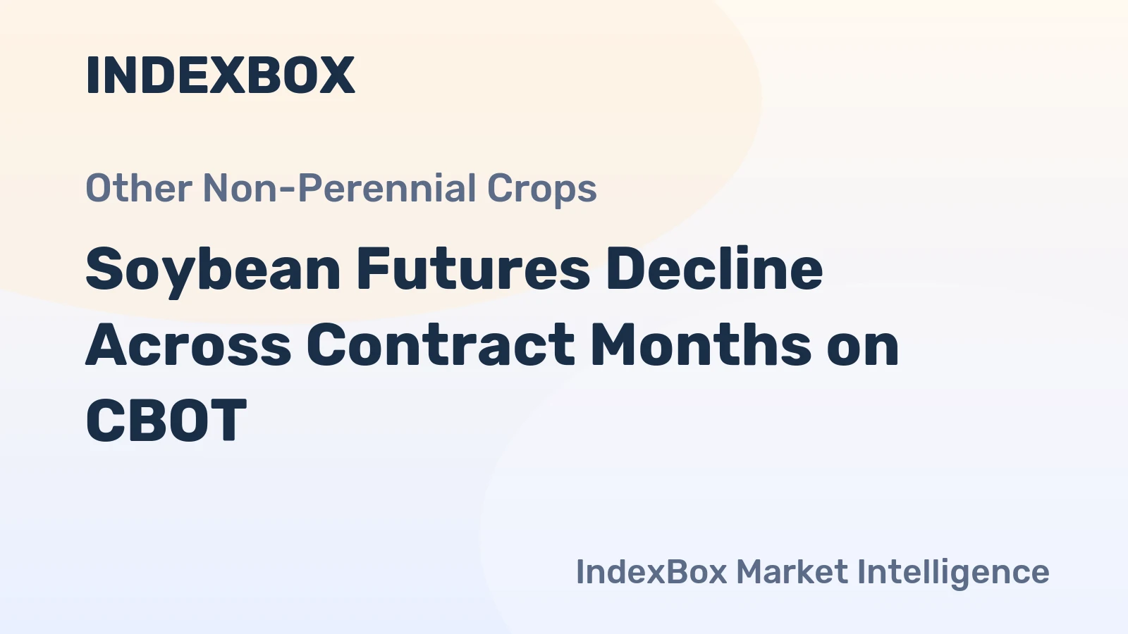 Soybean Futures Decline Across Contract Months on CBOT