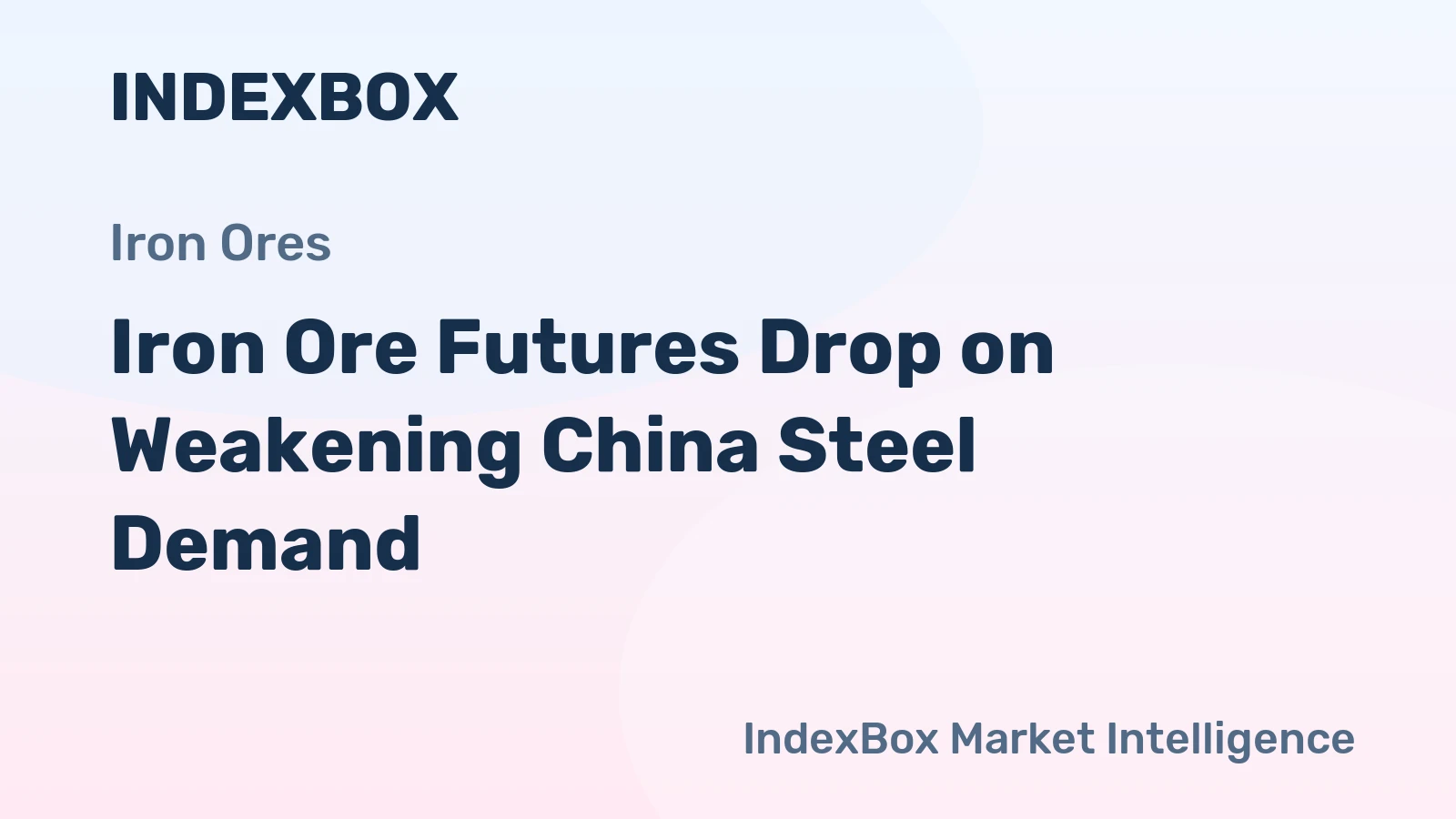 Iron Ore Futures Drop on Weakening China Steel Demand
