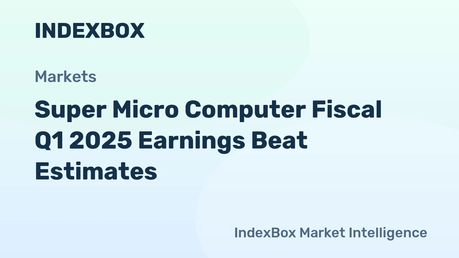 Super Micro Computer Fiscal Q1 2025 Earnings Beat Estimates